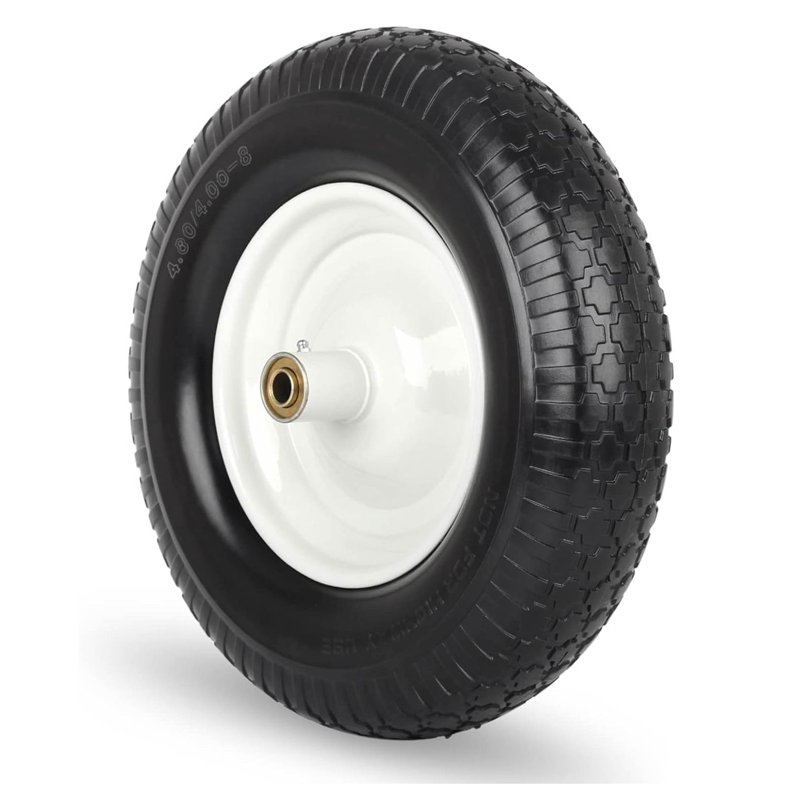4.80/4.00-8" Flat-Free Tire and Wheel 16" Solid Wheelbarrow Tire, 6" C ...